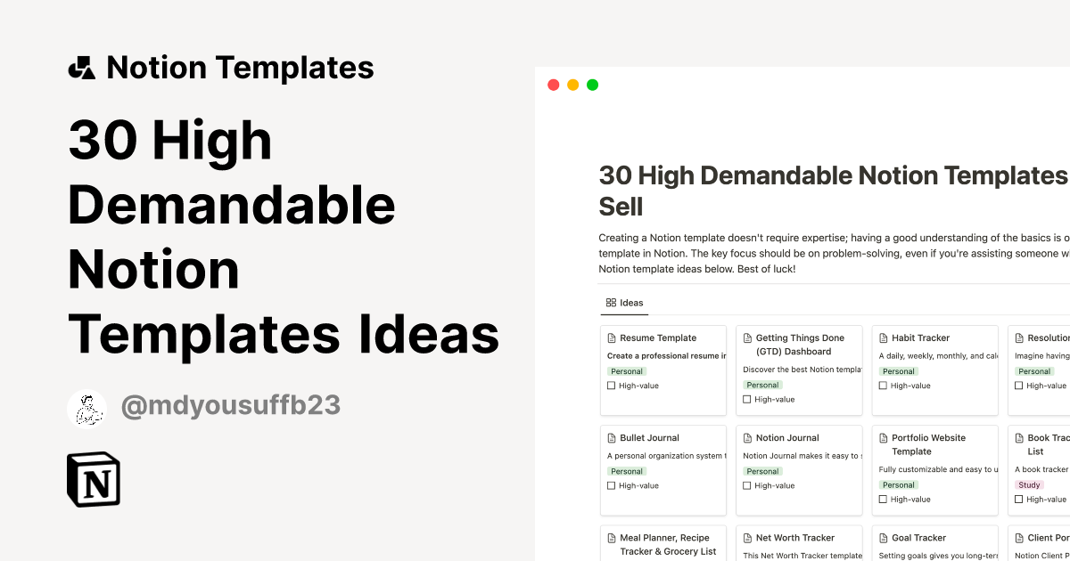 30 High Demandable Notion Templates Ideas Template | Notion Marketplace
