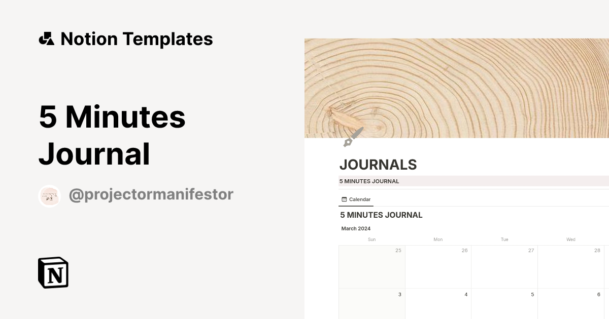 5 Minutes Journal Template | Notion Marketplace