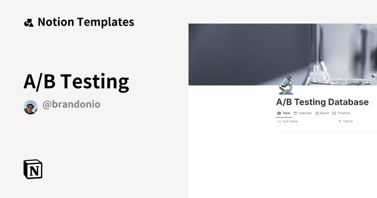 A/B Testing Template | Notion Marketplace