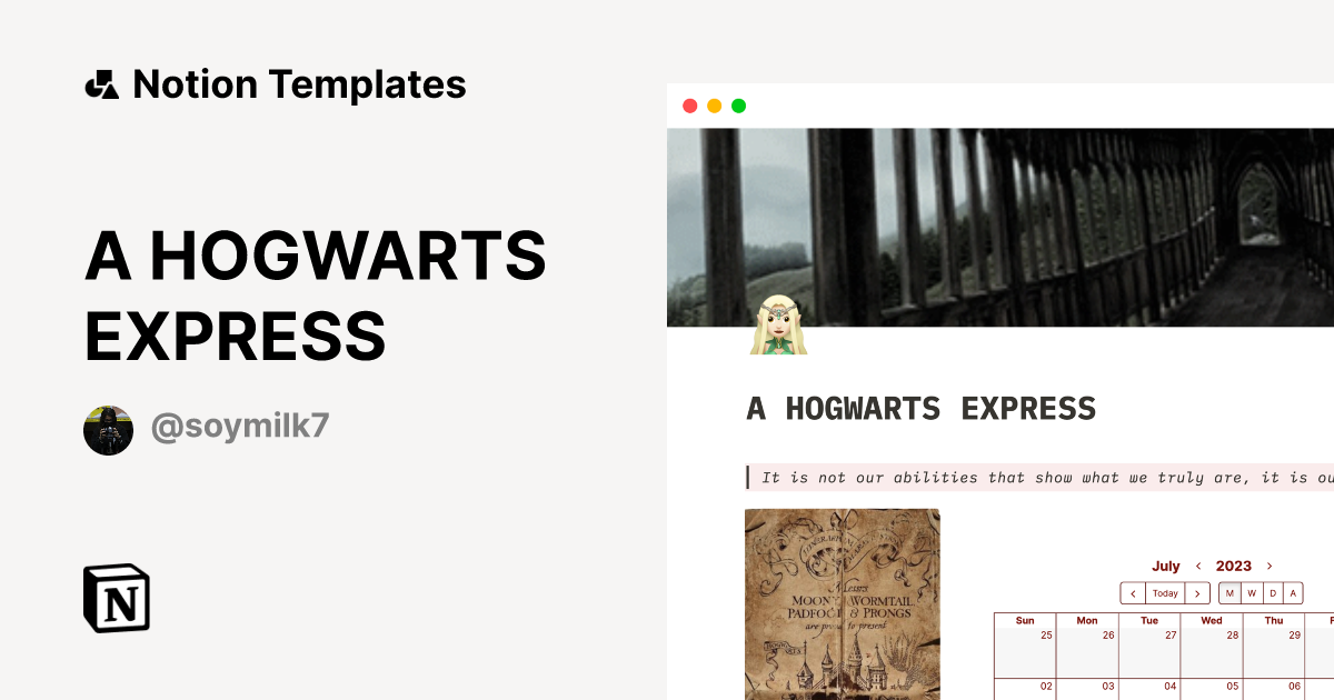 A HOGWARTS EXPRESS Template | Notion Marketplace