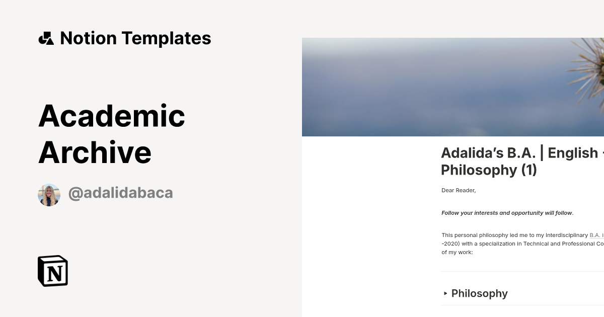 Academic Archive Template | Notion Marketplace