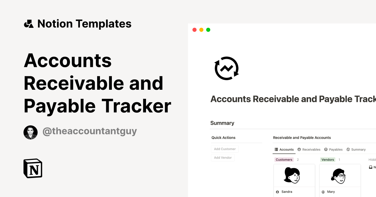 Accounts Receivable and Payable Tracker Template | Notion Marketplace