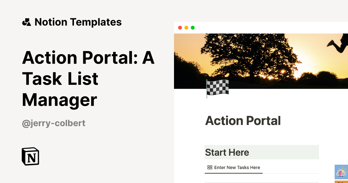 Action Portal: A Task List Manager Template by Jerry Colbert | Notion ...