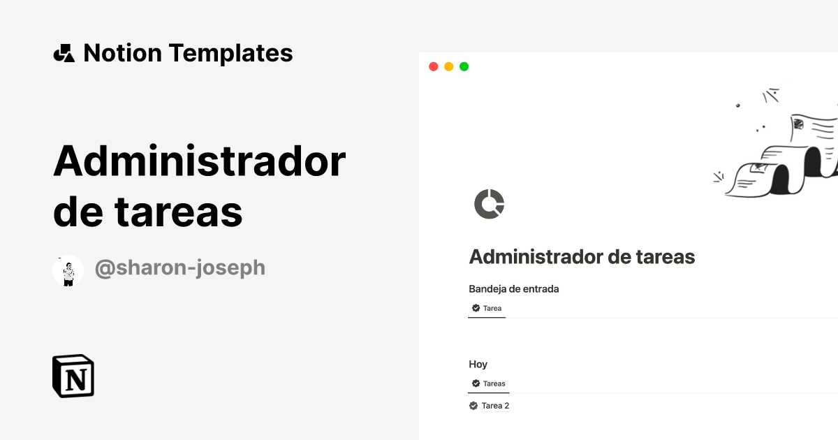 Administrador de tareas Template by Sharon Joseph | Notion Marketplace