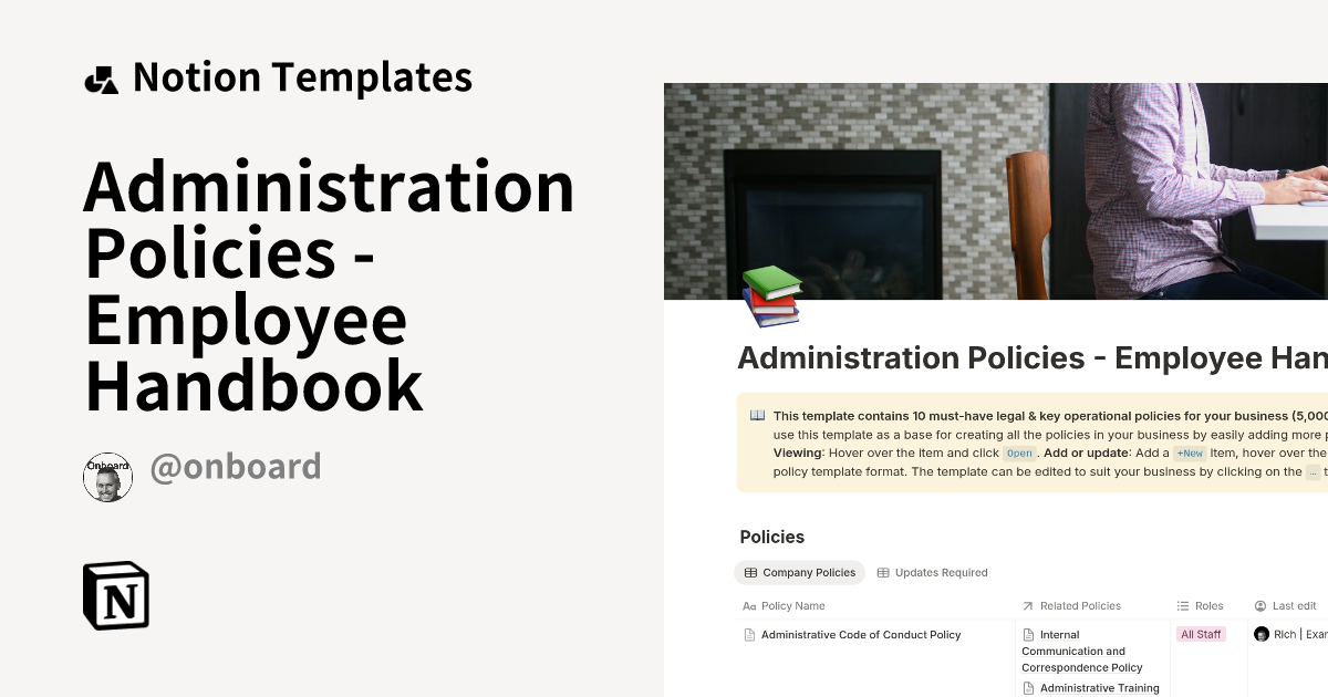 Administration Policies - Employee Handbook Template | Notion Marketplace