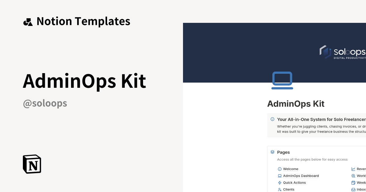 AdminOps Kit Template | Notion Marketplace