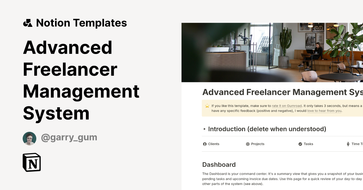 Advanced Freelancer Management System Template by Garry | Notion ...