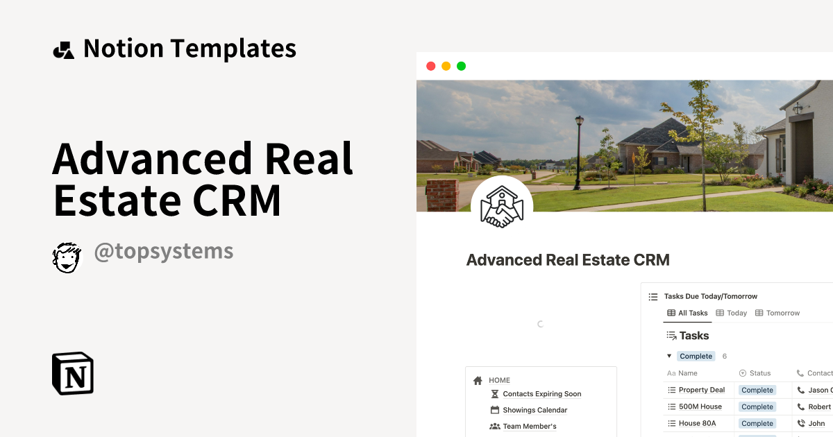 Advanced Real Estate CRM Template | Notion Marketplace