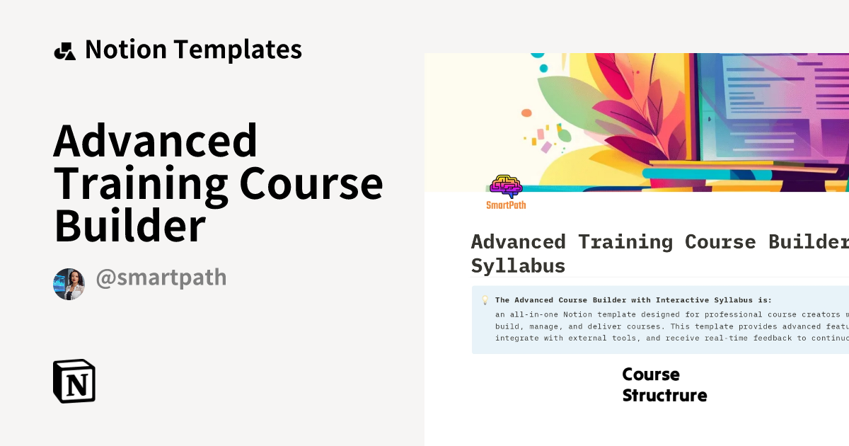 Advanced Training Course Builder Template by SmartPath Templates ...