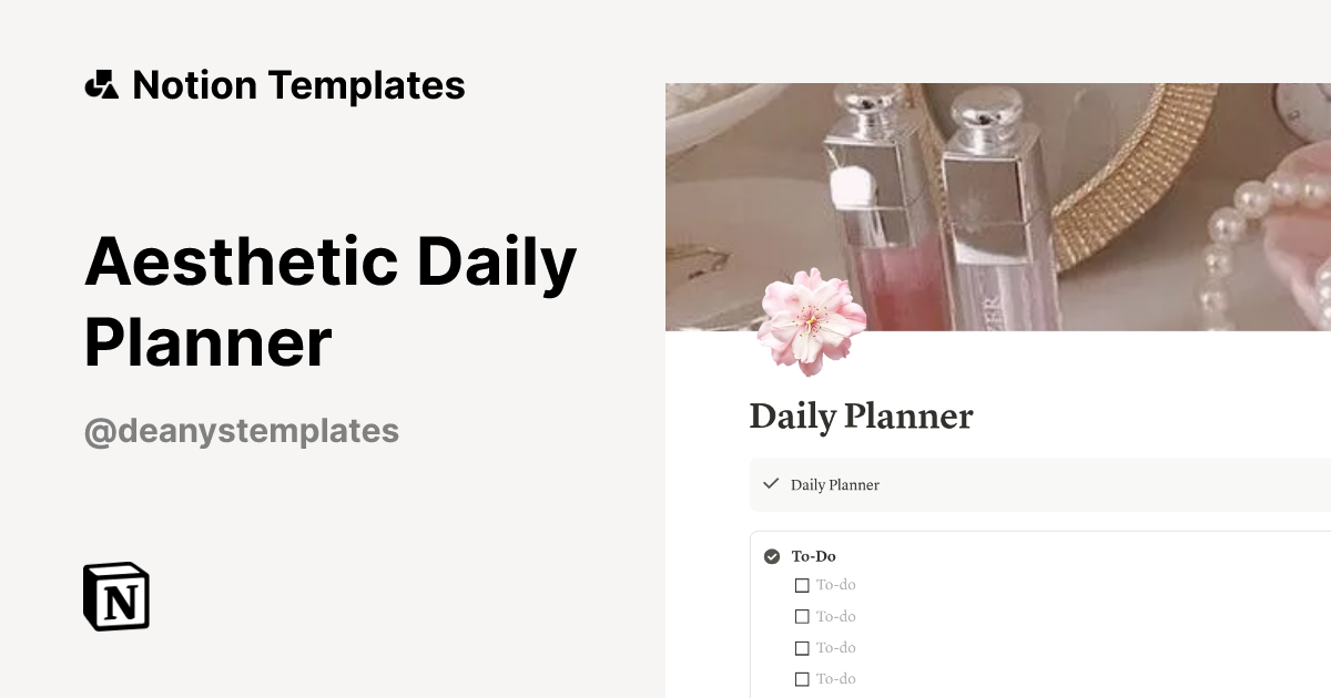 Aesthetic Daily Planner Template by Nadine | Notion Marketplace