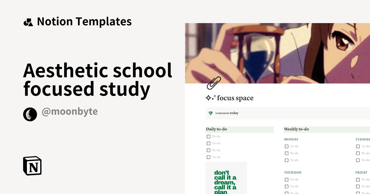 Aesthetic school focused study Template | Notion Marketplace