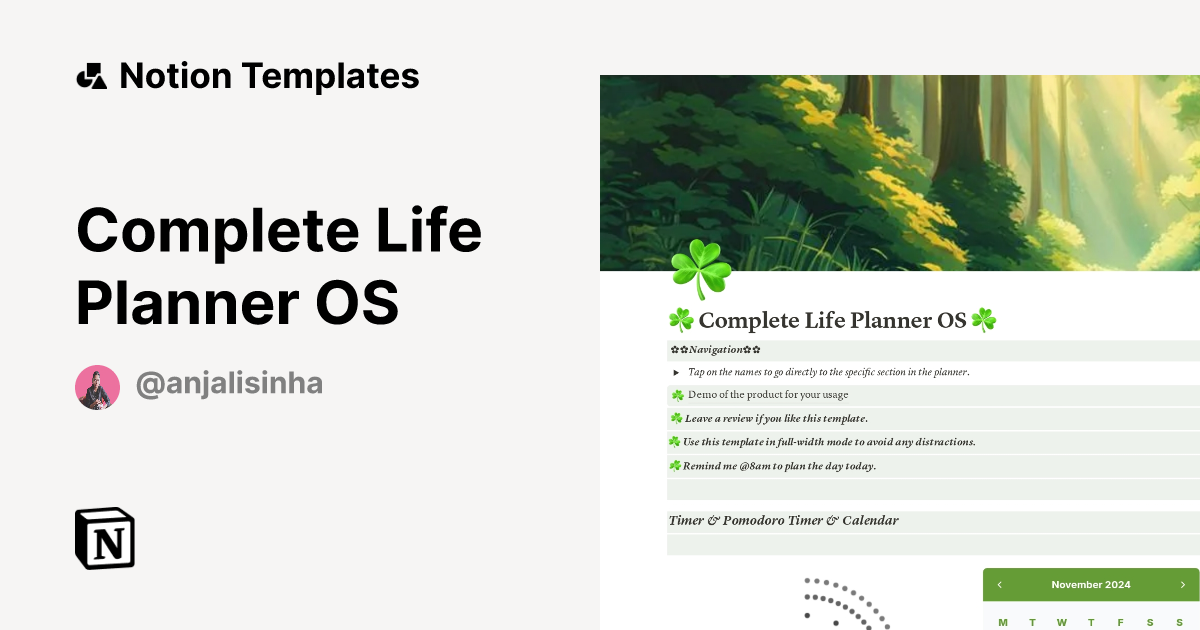 Complete Life Planner OS Template | Notion Marketplace
