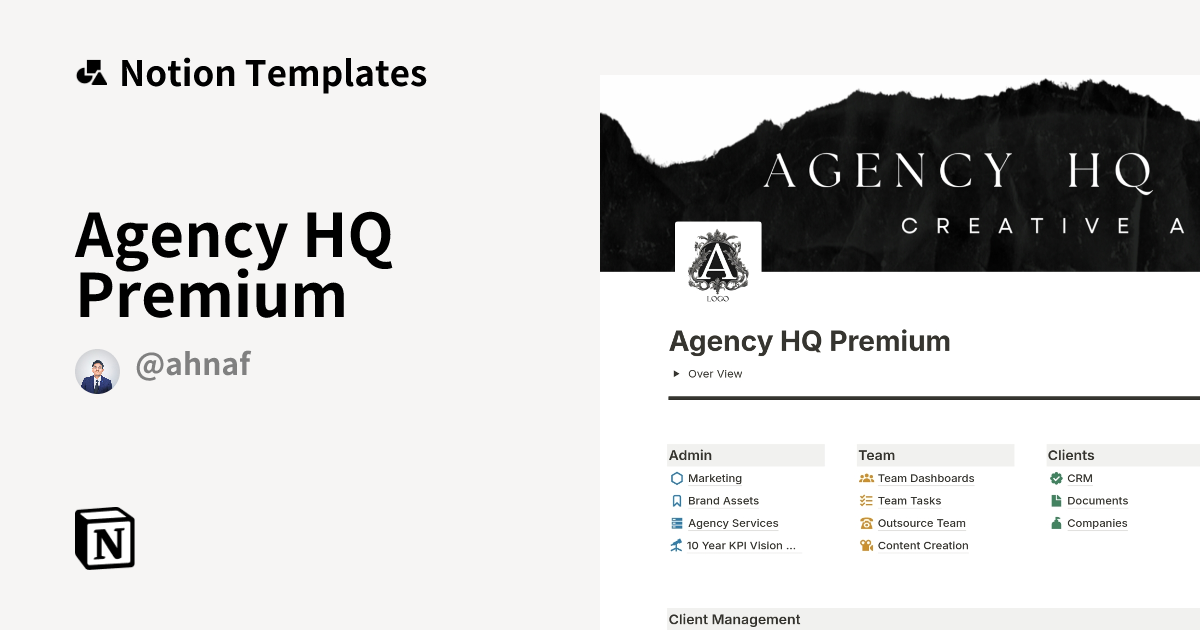 Agency HQ Premium Template | Notion Marketplace