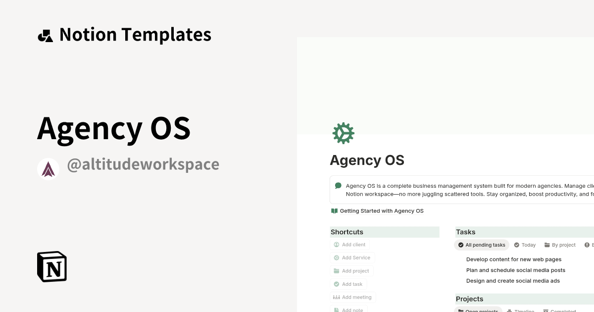 Agency OS Template by Altitude workspace | Notion Marketplace
