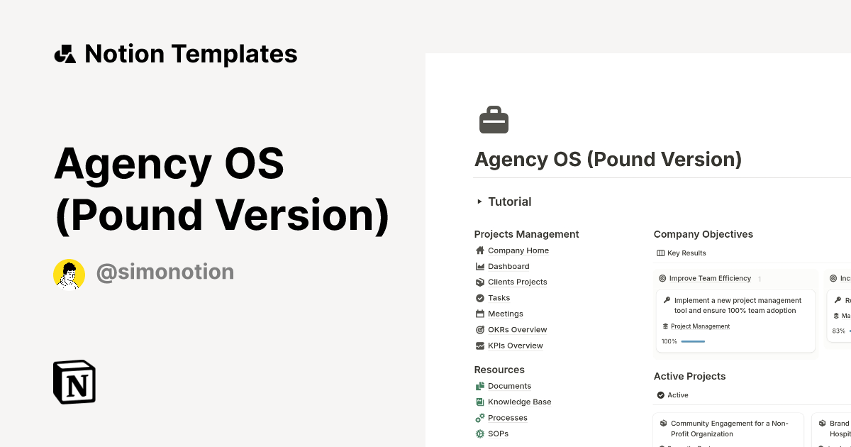 Agency OS (Pound Version) Template by Simo | Notion Marketplace