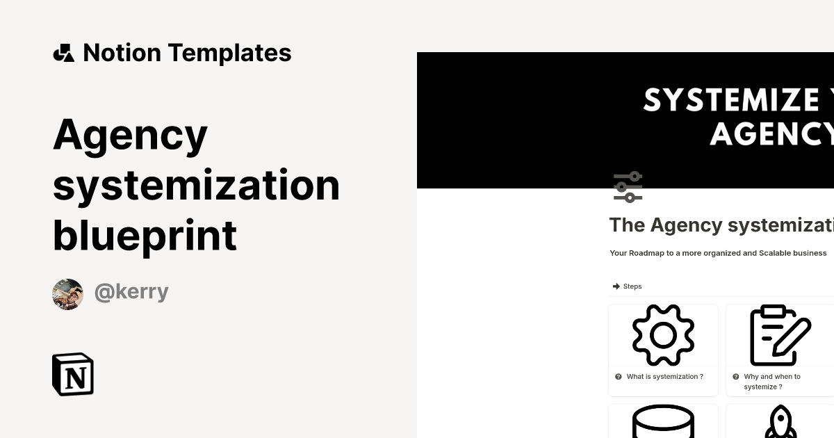 Agency systemization blueprint Template | Notion Marketplace
