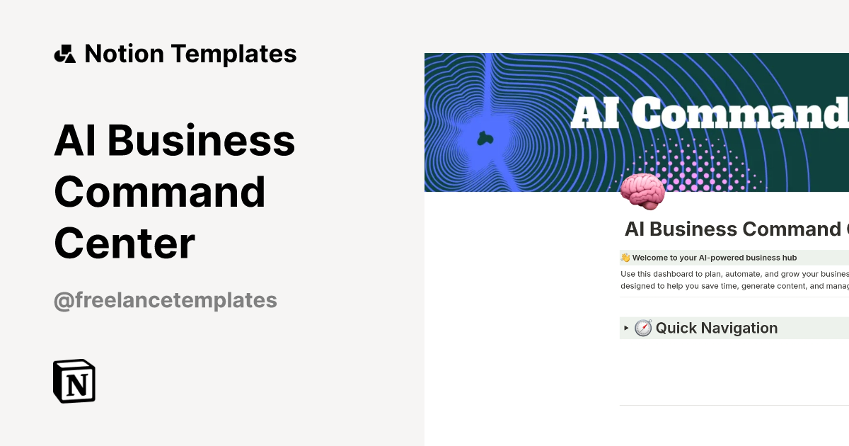 AI Business Command Center Template by Freelance Templates | Notion ...