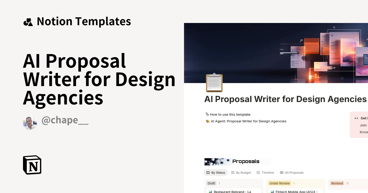 AI Proposal Writer for Design Agencies Template | Notion Marketplace