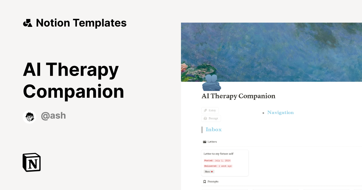 AI Therapy Companion Template | Notion Marketplace