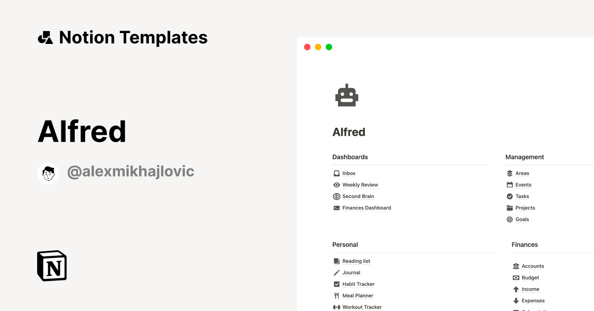 Alfred Template by Alex | Notion Marketplace