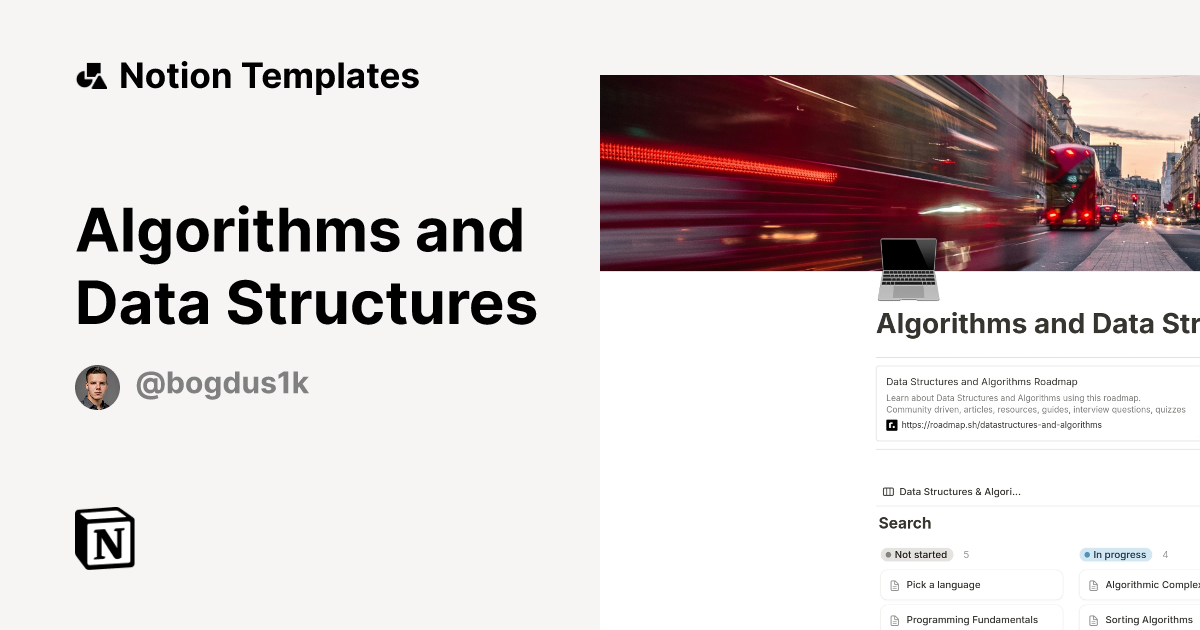 Algorithms and Data Structures Template | Notion Marketplace