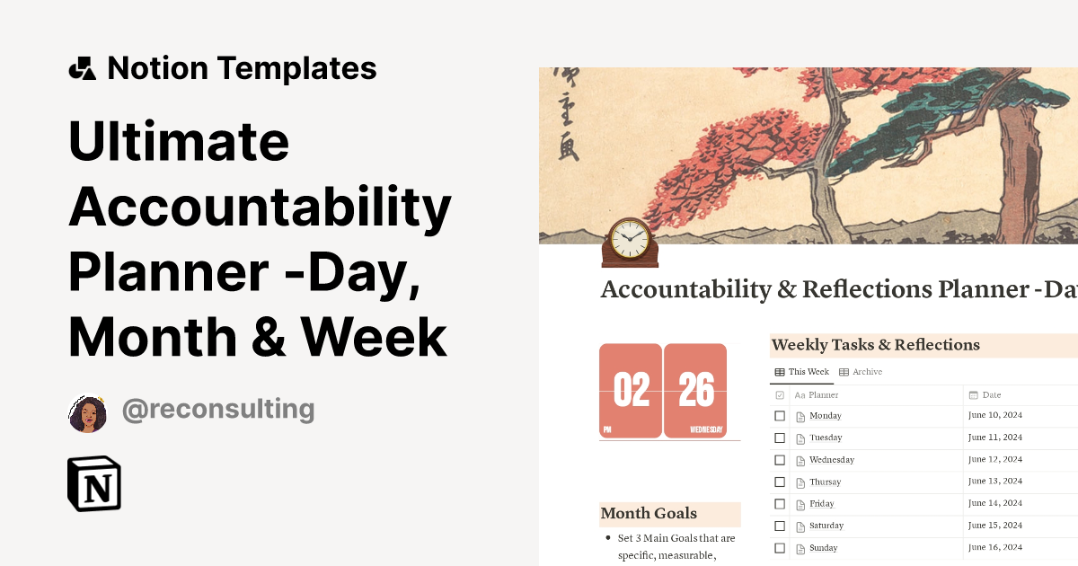 Ultimate Accountability Planner -Day, Month & Week Template by RE ...
