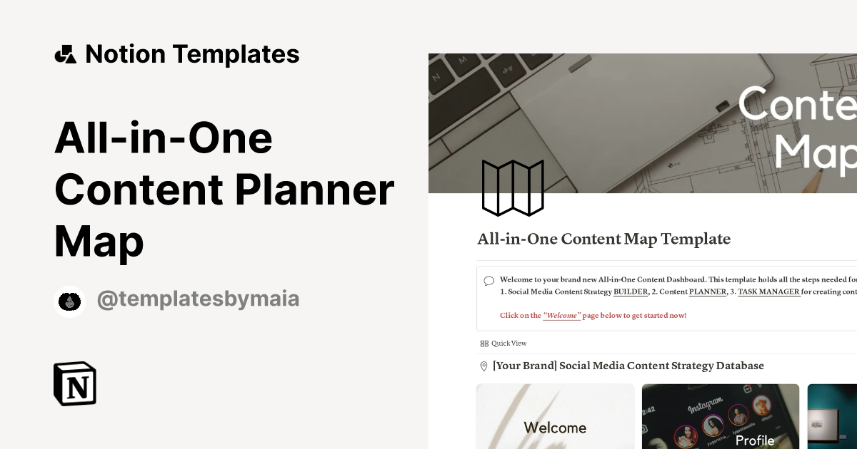 All-in-One Content Planner Map Template | Notion Marketplace