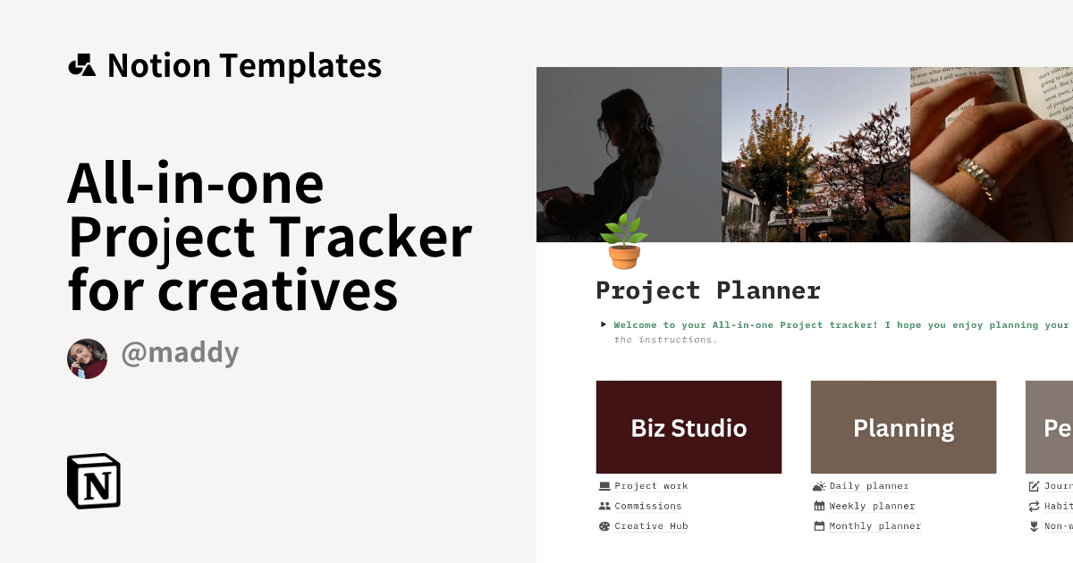 All-in-one Project Tracker for creatives Template by get.Rganizer ...