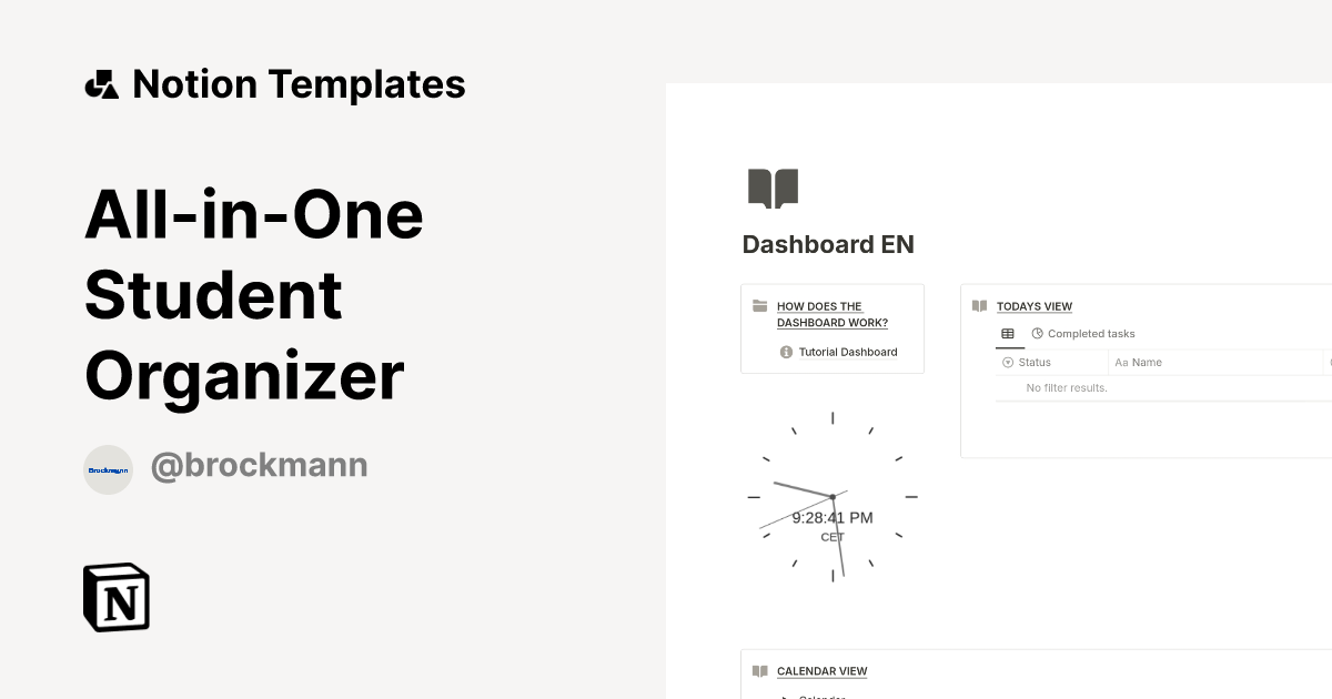 All-in-One Student Organizer Template | Notion Marketplace