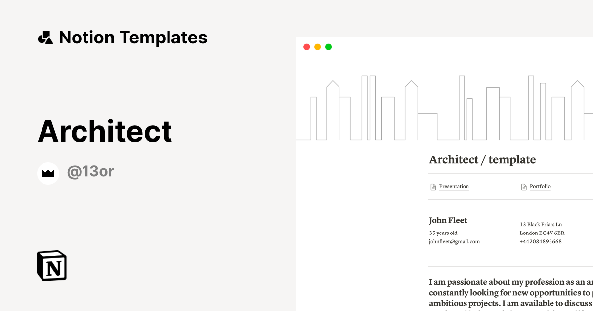 Architect Template | Notion Marketplace