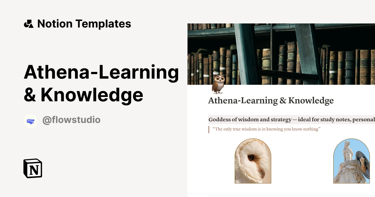 Athena-Learning & Knowledge Template by flowstudio | Notion Marketplace