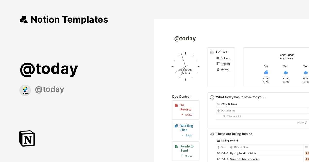 @today Template by @today | Notion Marketplace