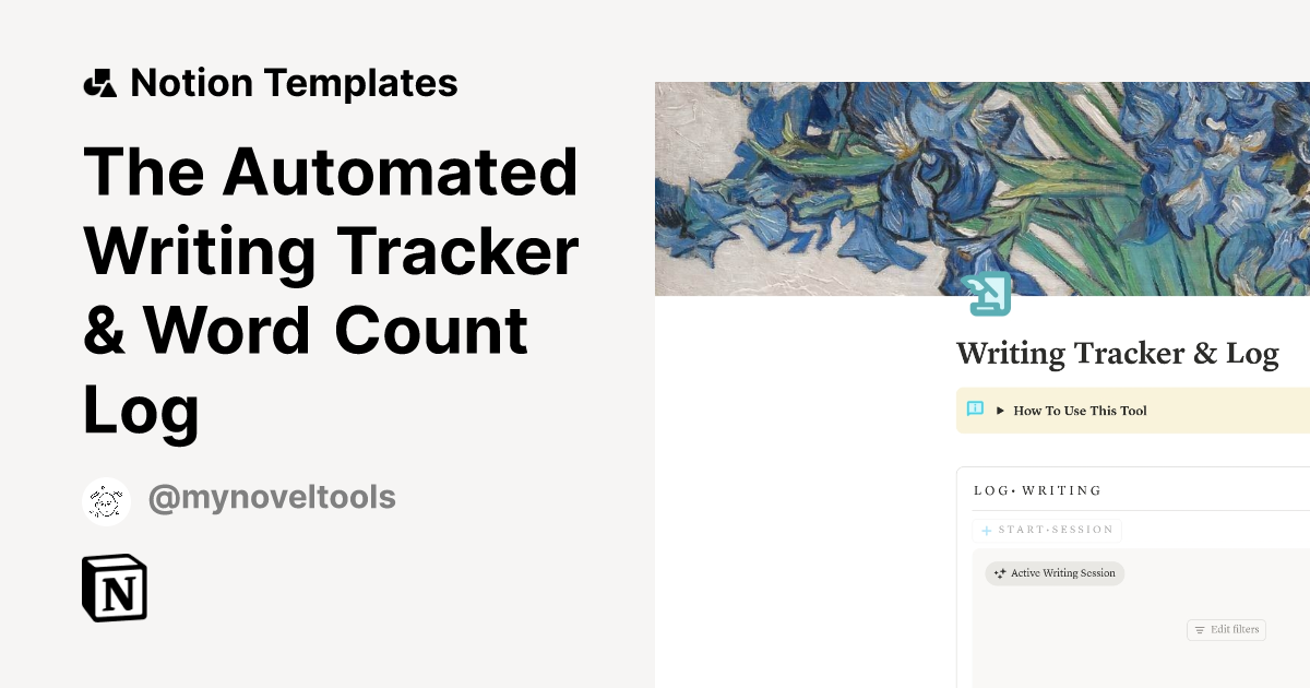 Writing Tracker & Log Template by My Novel Tools | Notion Marketplace
