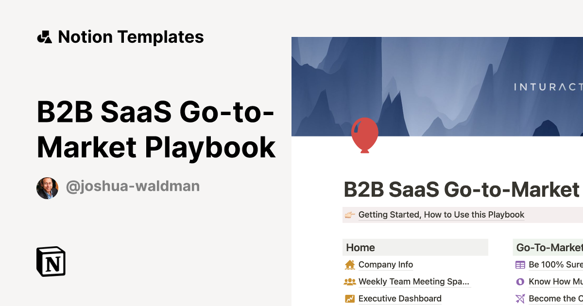 B2B SaaS Go-to-Market Playbook Template | Notion Marketplace