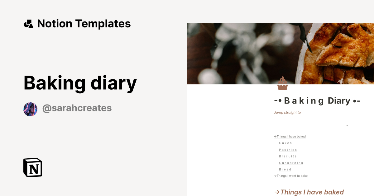 Baking diary Template | Notion Marketplace