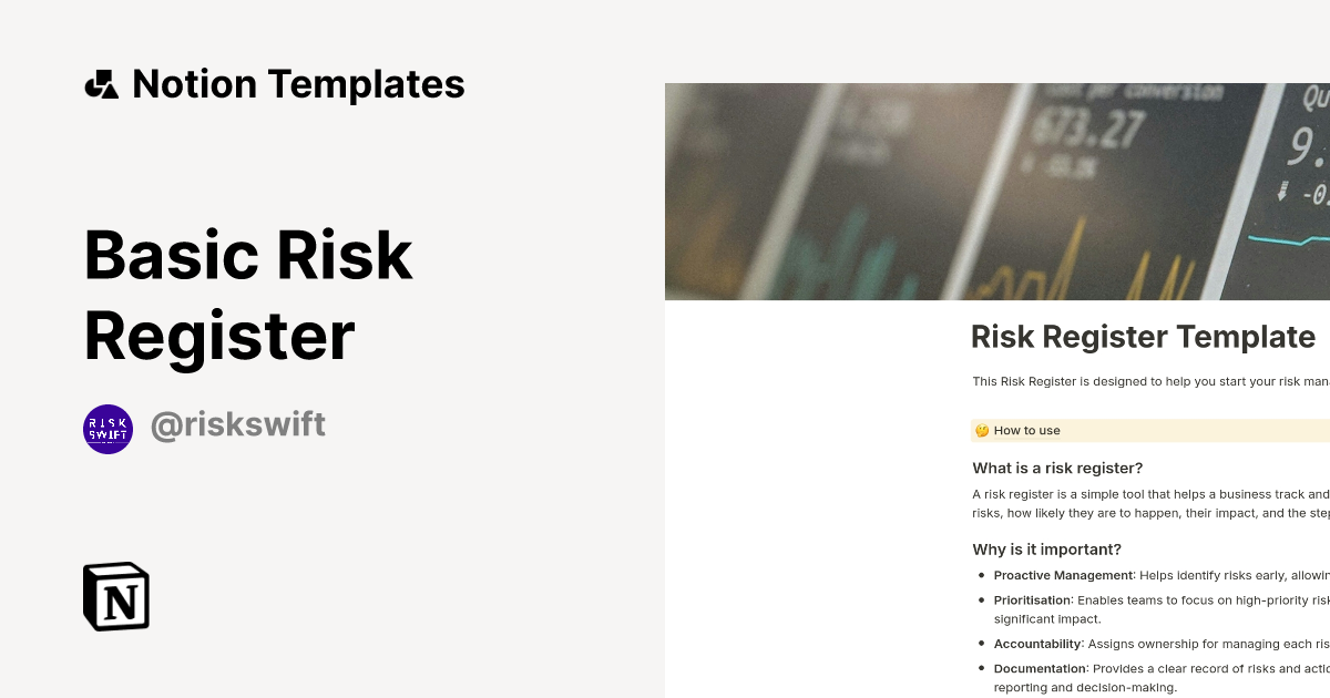 Basic Risk Register Template | Notion Marketplace