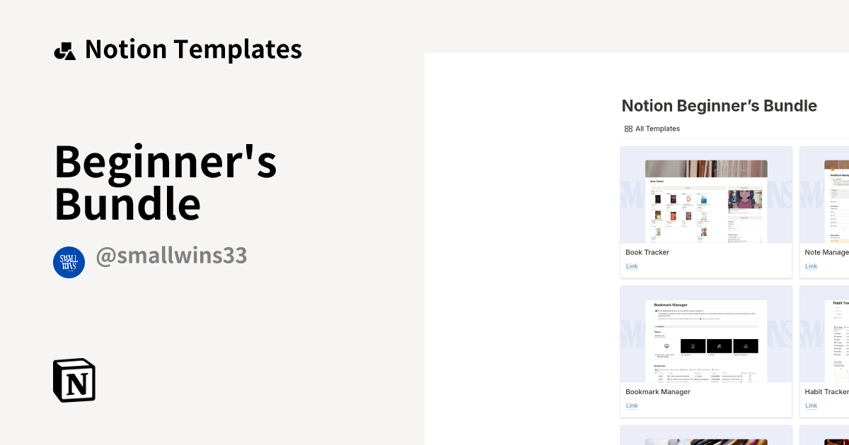 Beginner's Bundle Template | Notion Marketplace