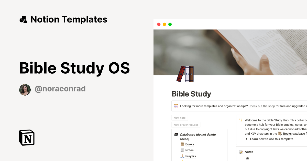 Bible Study OS Template by Nora Conrad | Notion Marketplace