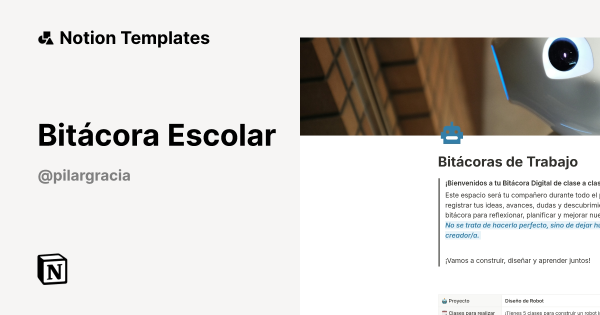Bitácora Escolar Template by Bitácora escolar | Notion Marketplace