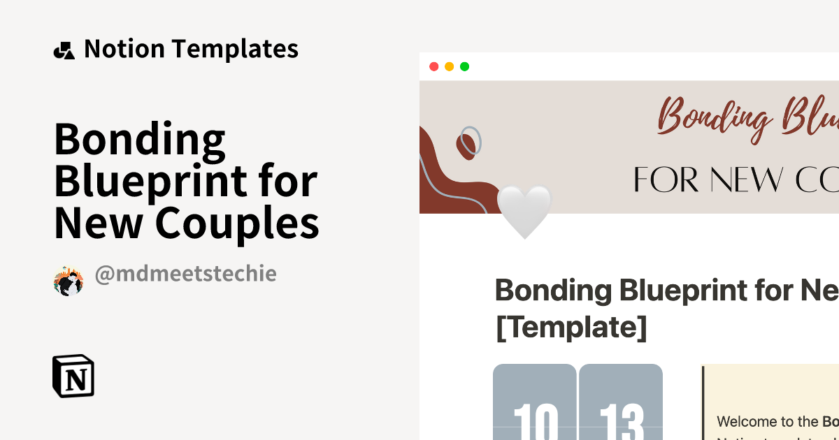 Bonding Blueprint for New Couples Template | Notion Marketplace