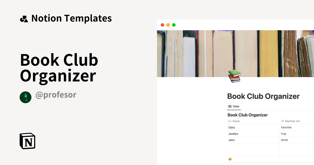 Book Club Organizer Template | Notion Marketplace