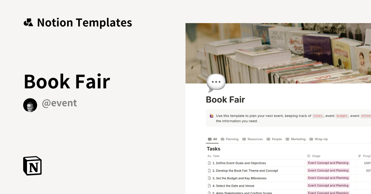 Book Fair Template | Notion Marketplace