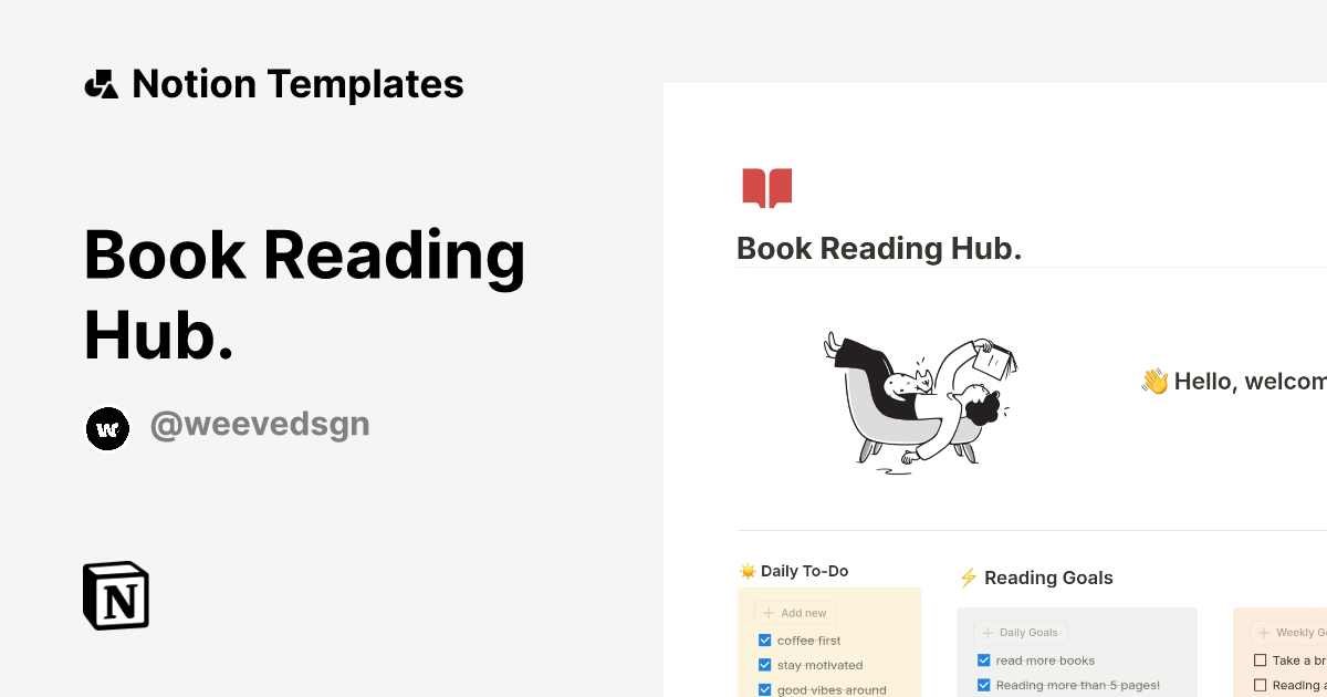 Book Reading Hub. Template | Notion Marketplace
