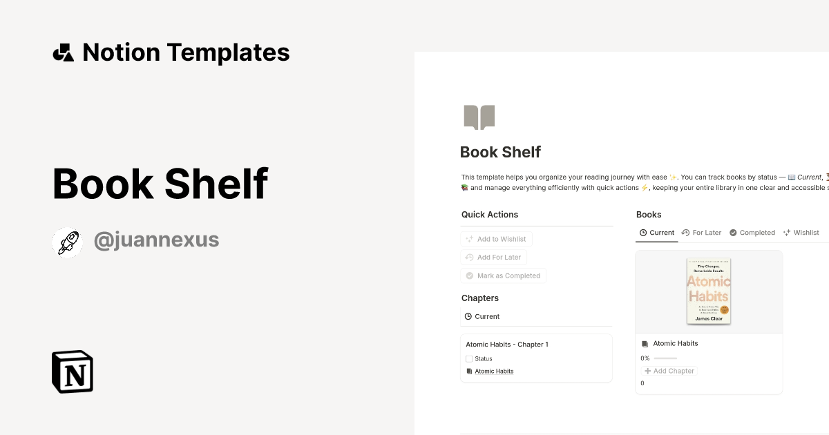 Book Shelf Template | Notion Marketplace