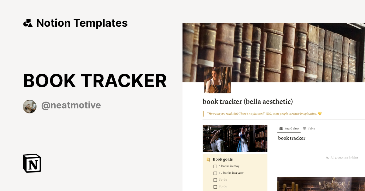 BOOK TRACKER Template by sara | Notion Marketplace