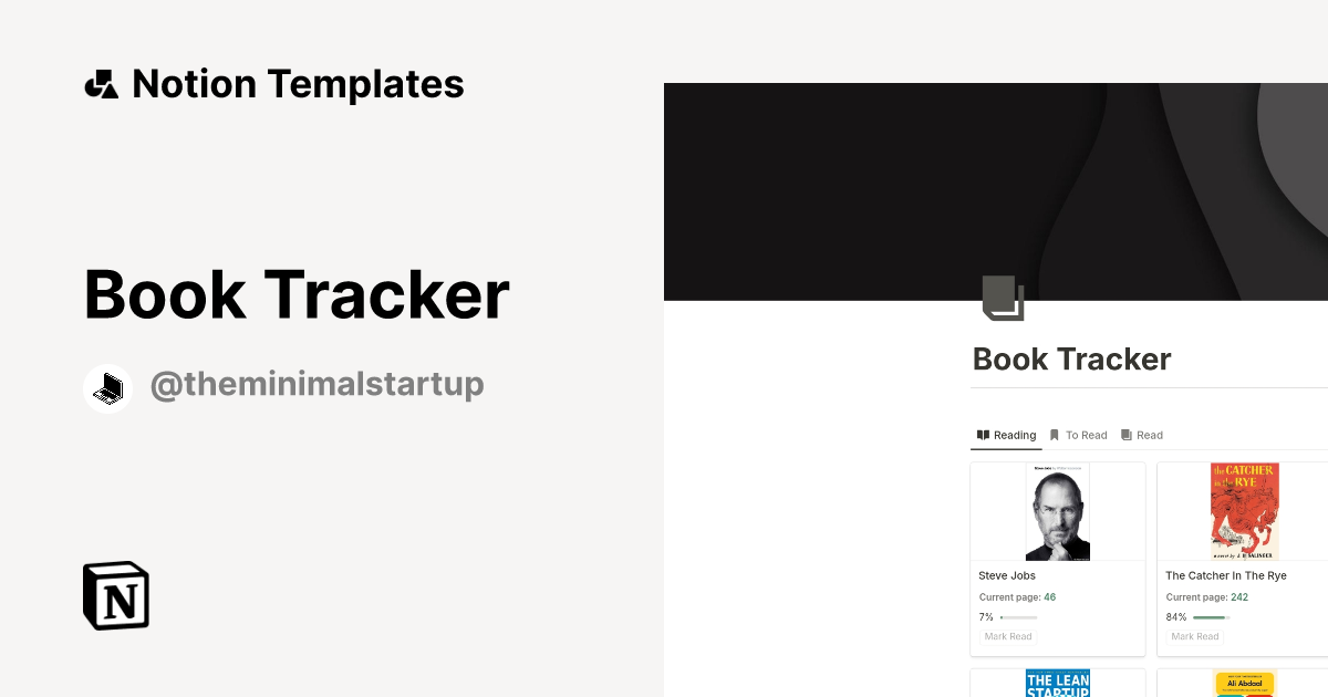 Book Tracker Template by The Minimal Startup | Notion Marketplace