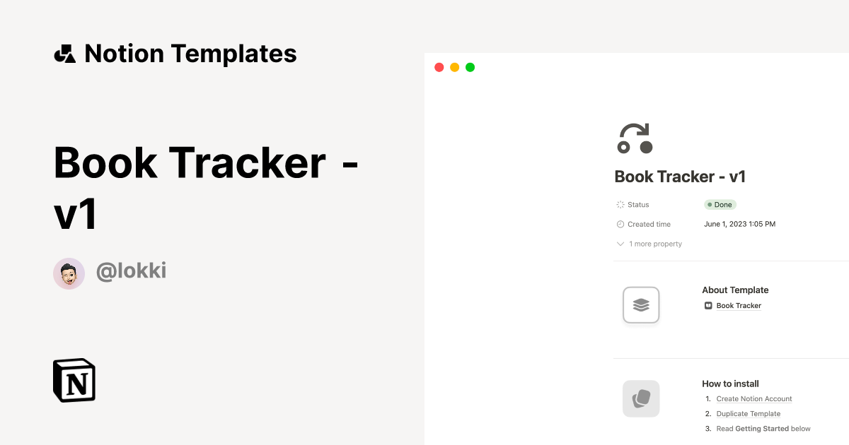 Book Tracker - v1 Template | Notion Marketplace