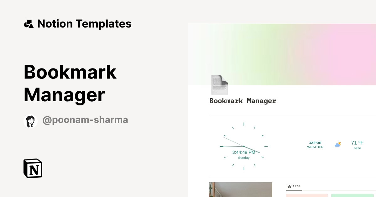 Bookmark Manager Template | Notion Marketplace