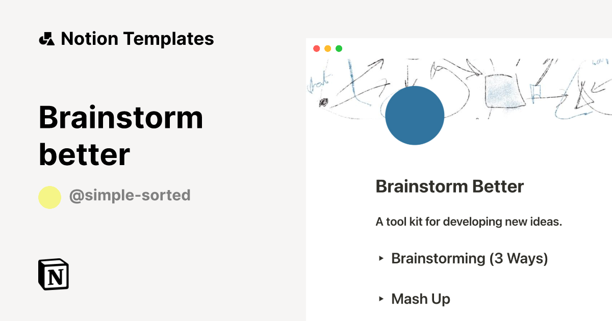 Brainstorm better Template | Notion Marketplace