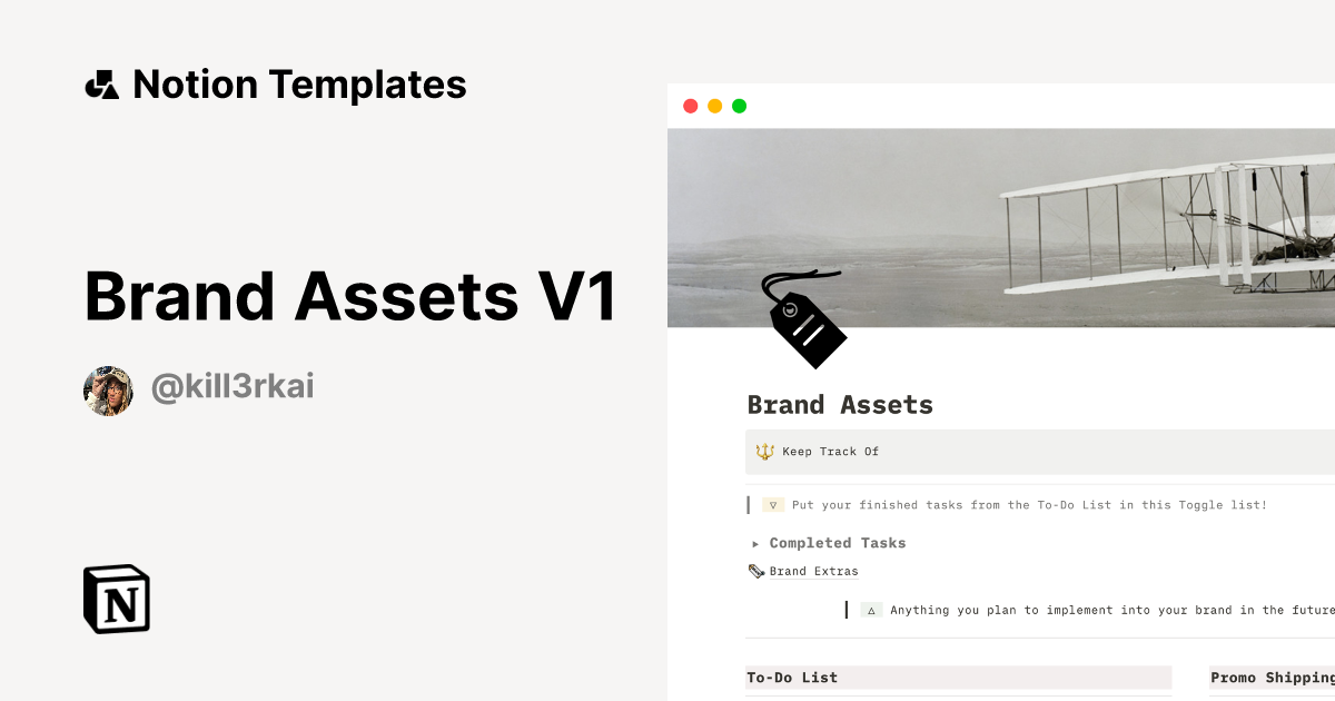 Brand Assets V1 Template | Notion Marketplace
